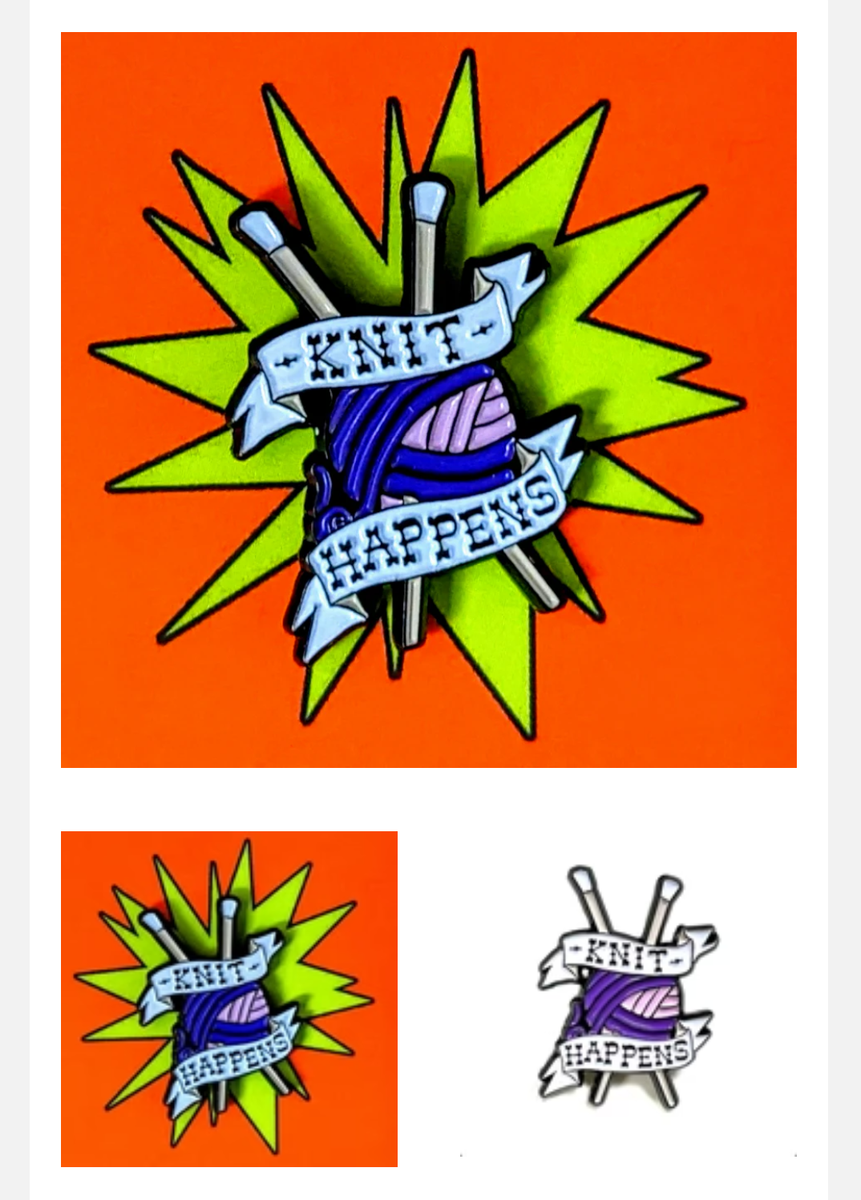 Knit happens enamel badge - gift for knitters – Polyestersaltburn