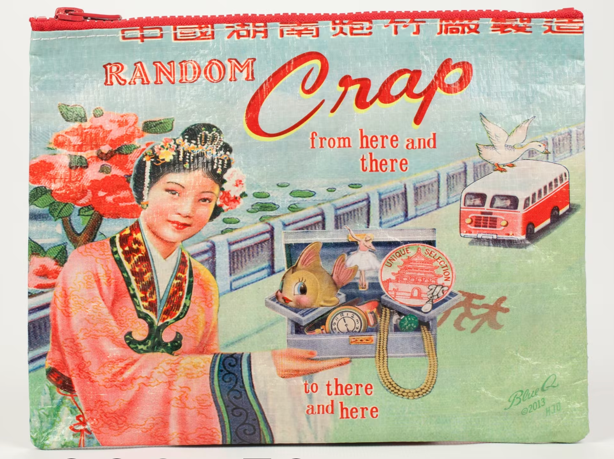 Random Crap Zipper Pouch by BlueQ – Polyestersaltburn