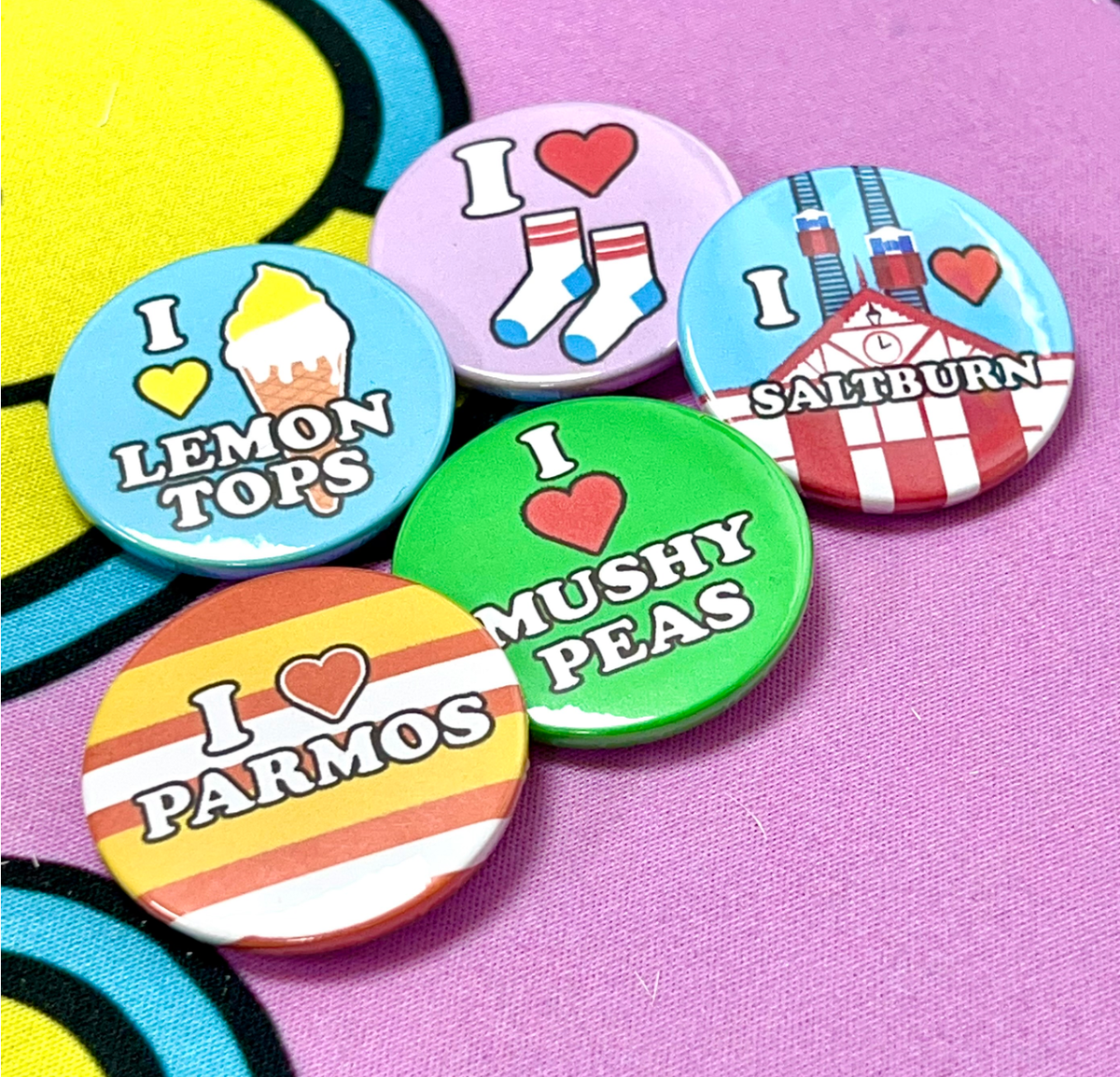 I Love Lemon Tops Badge – Polyestersaltburn